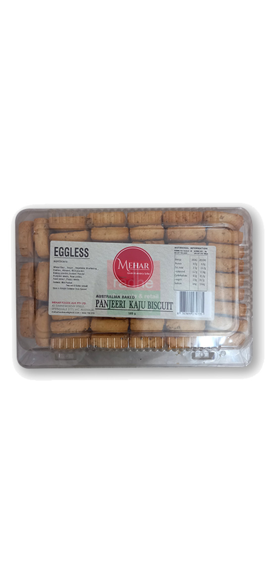 Mehar Panjeeri Kaju Biscuit Eggless 500g - Pure Spices Wagga
